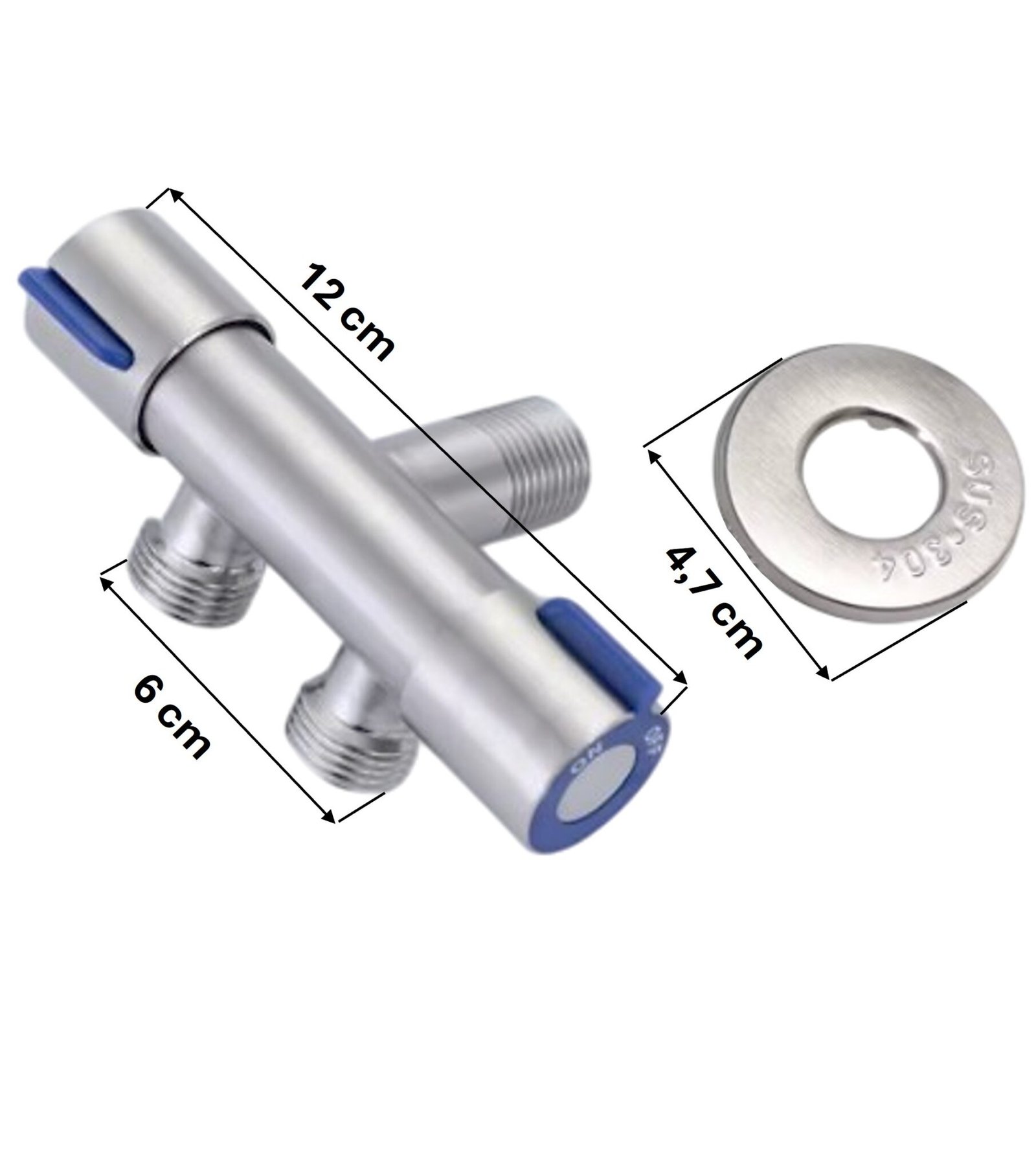 Llave Angular Doble 1/2 de Acero Inoxidable – My Home Solutions