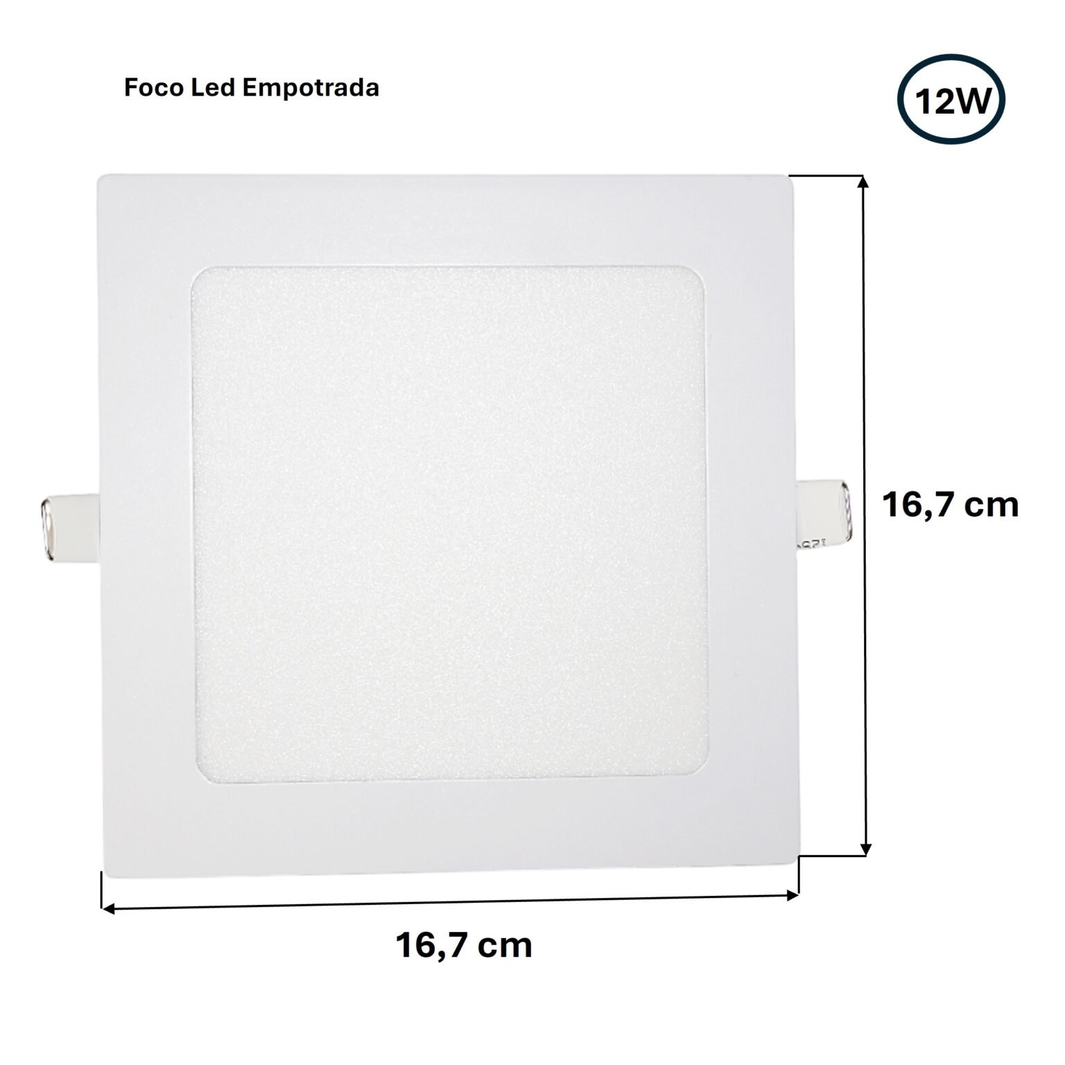 Panel Foco Led Cuadrado Empotrada 12W Luz Fría – My Home Solutions