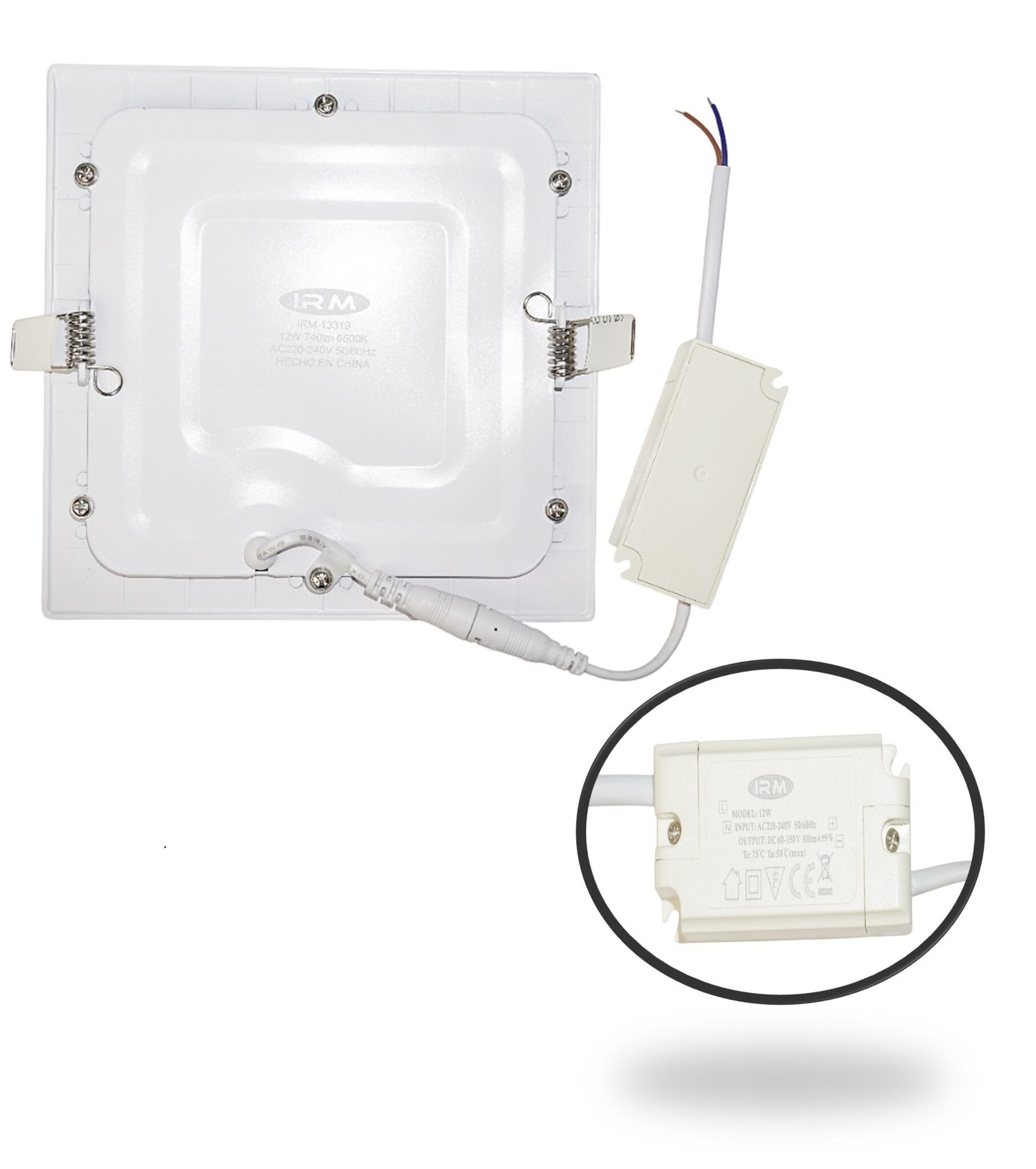 Panel Foco Led Cuadrado Empotrada 12W Luz Fría – My Home Solutions