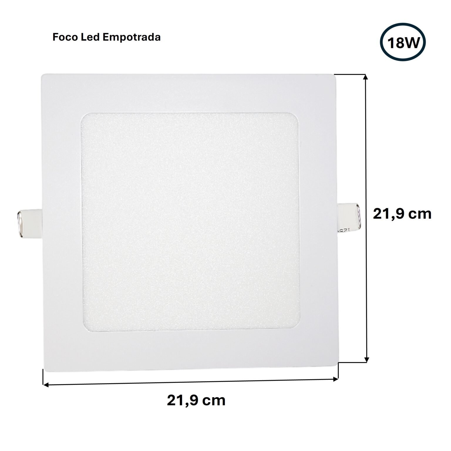 Panel Foco Led Cuadrado Empotrada 18W Luz Fría – My Home Solutions
