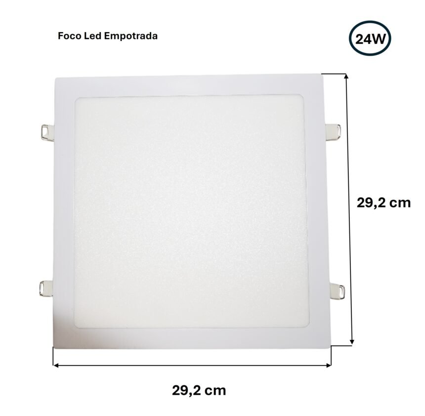 Panel Foco Led Cuadrado Empotrada 24W Luz Fría – My Home Solutions