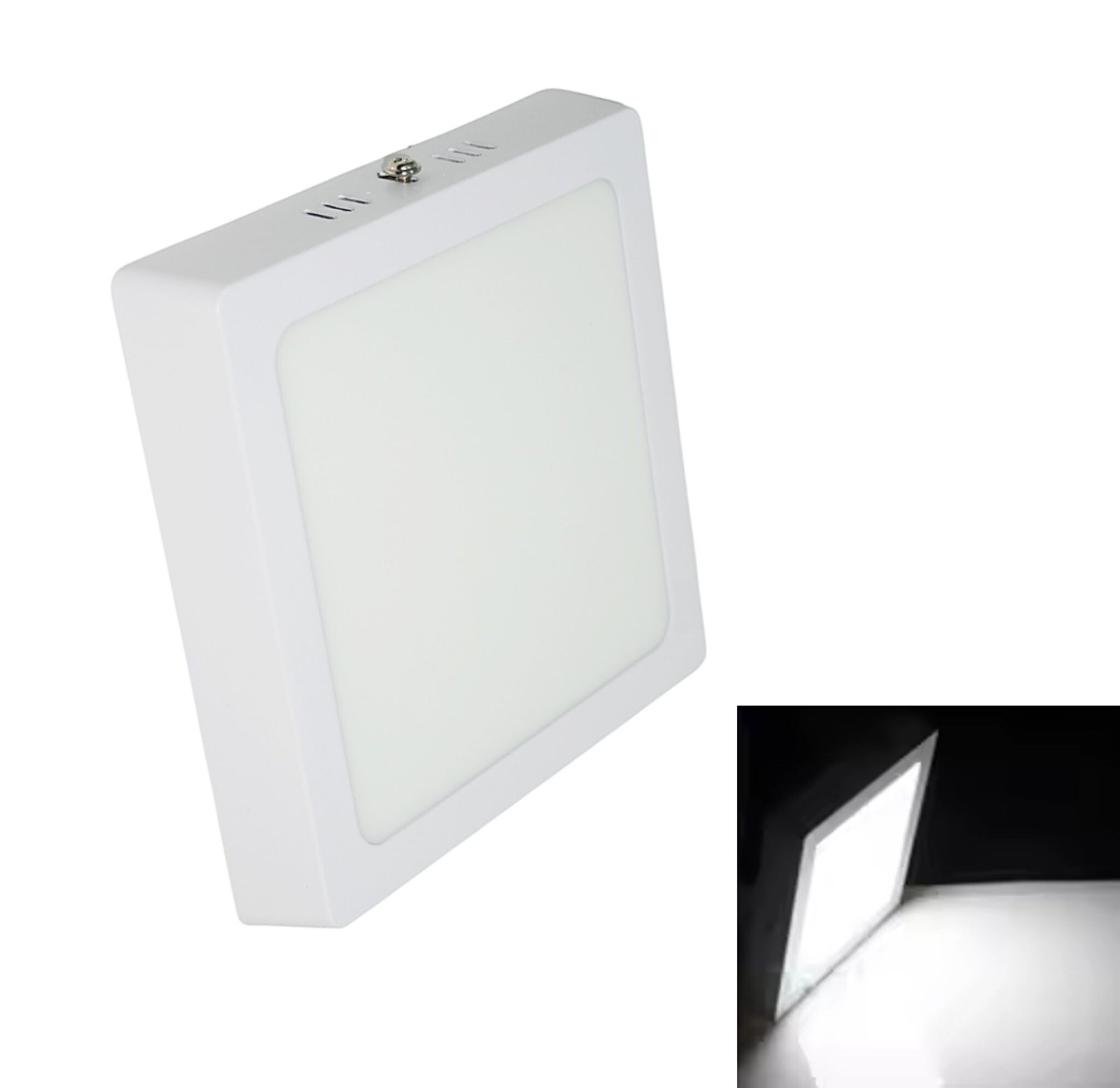 Panel Foco Led Cuadrado Sobrepuesto 18W Luz Fría – My Home Solutions