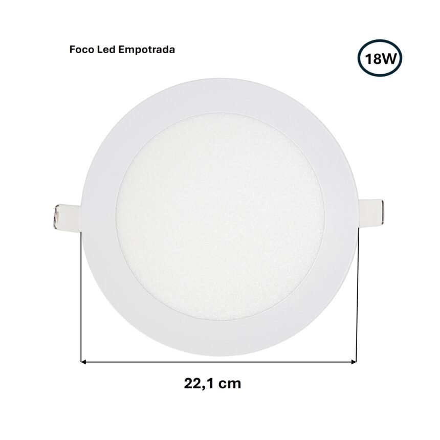 Panel Foco Led Redondo Empotrada 18W Luz Fría – My Home Solutions